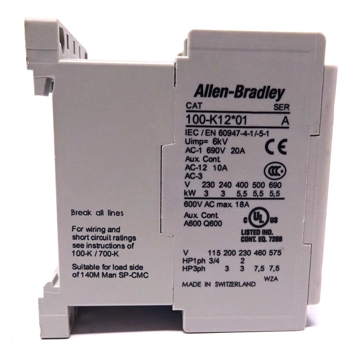 Contactor 100-K12D01 Allen-Bradley 3P 5.5kW 110VAC 1NC 100K12D01 - Axxa ...