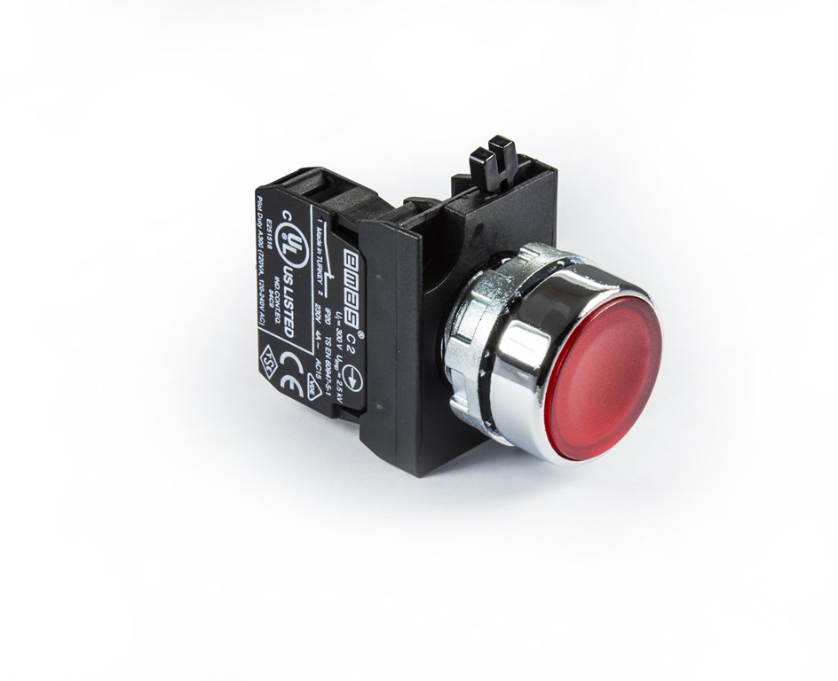 Flush Push Button Stop Red With Nuts CM200DK EMAS - Axxa - Motor ...