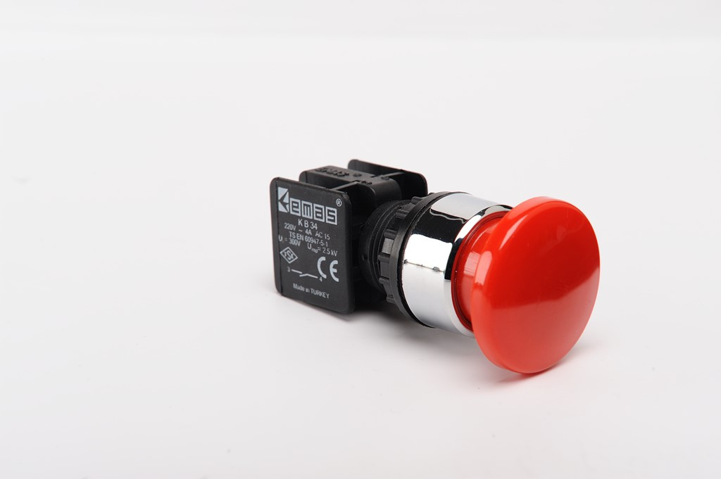 Mushroom Push Button 1NO Red KB34MK EMAS - Axxa - Motor Control ...