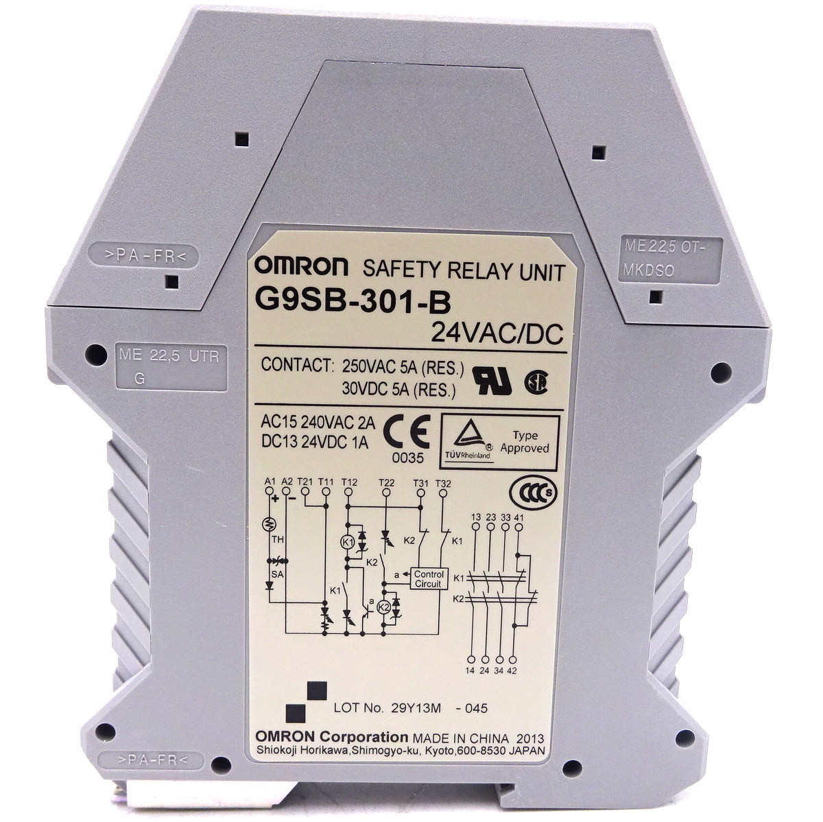 Safety Relay G9SB-301-B Omron 24VDC *Used* - Axxa - Motor Control ...