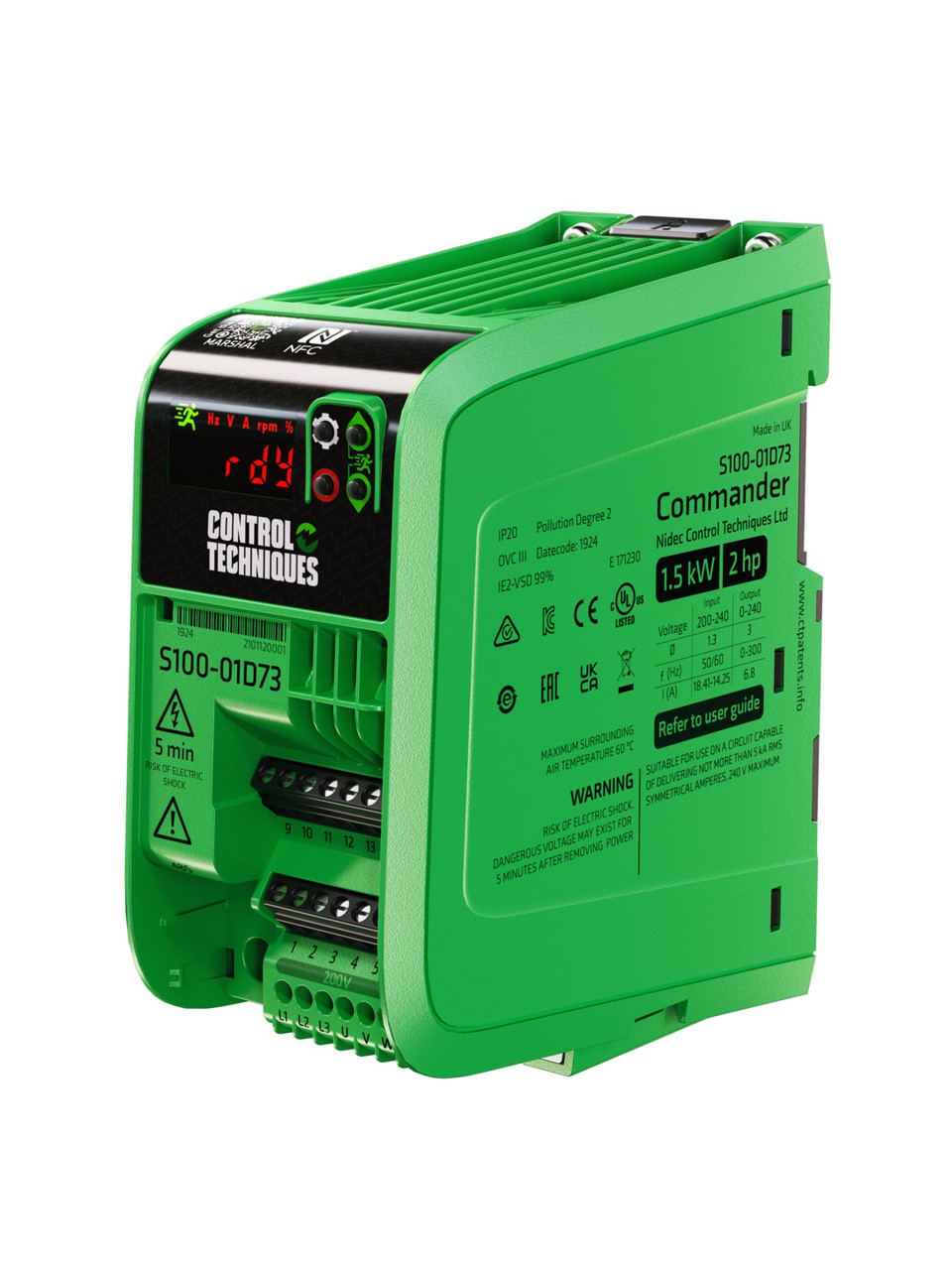 Commander Drive S100-01S53-0A0000 Nidec - Control Techniques 1ph-3ph 0 ...