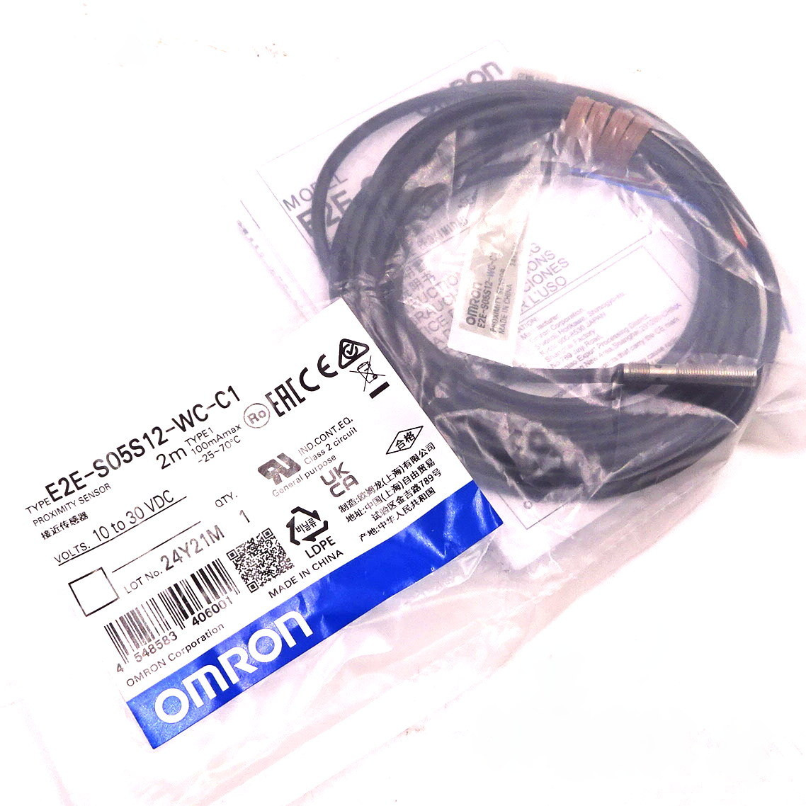 Proximity Sensor E2E-S05S12-WC-C1 Omron 10-30VDC 2m - Axxa - Motor ...