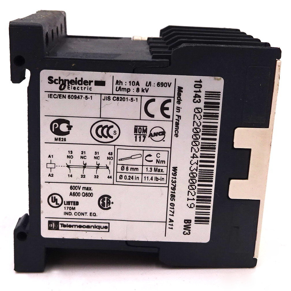 Contactor CA4KN22BW3-SCHNEIDER Schneider 24VDC 10A 2NO 2NC *New* - Axxa ...