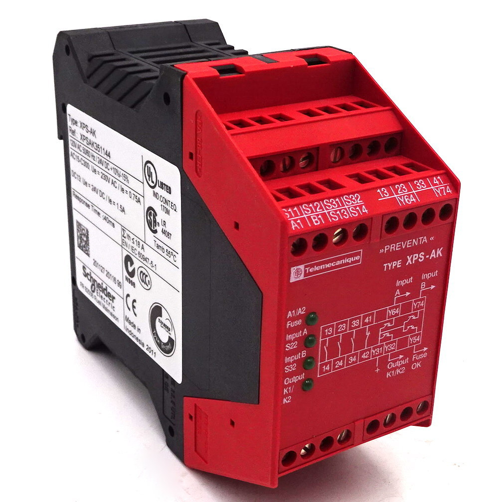 Safety Relay XPSAK351144 Telemecanique 24VDC 1.5A 40ms - Axxa - Motor ...