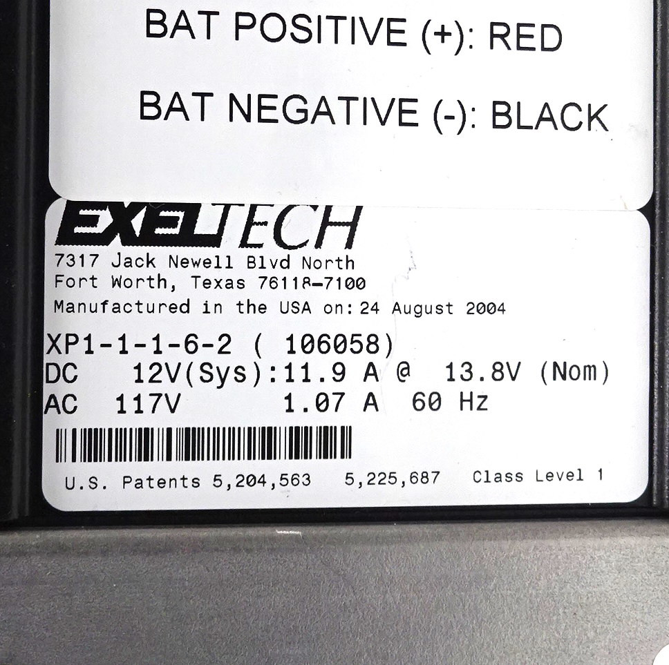 Power Inverter XP1-1-1-6-2 Exel Tech 12VDC 11.9A *Used* - Axxa - Motor ...