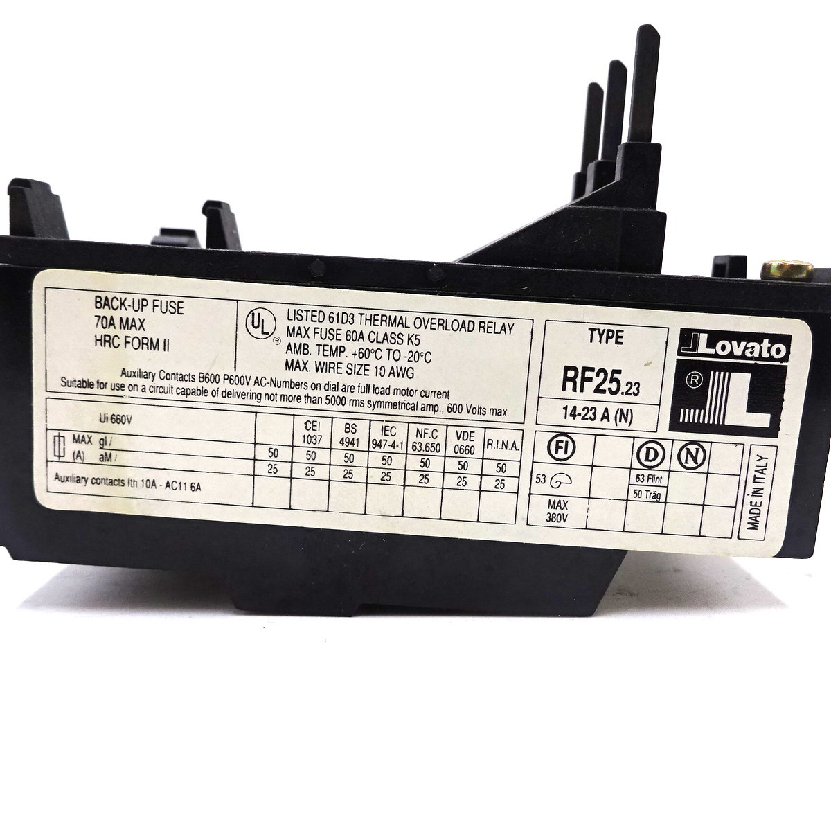 Overload Relay RF25.23 Lovato 14-23A RF25-23 - Axxa - Motor Control ...