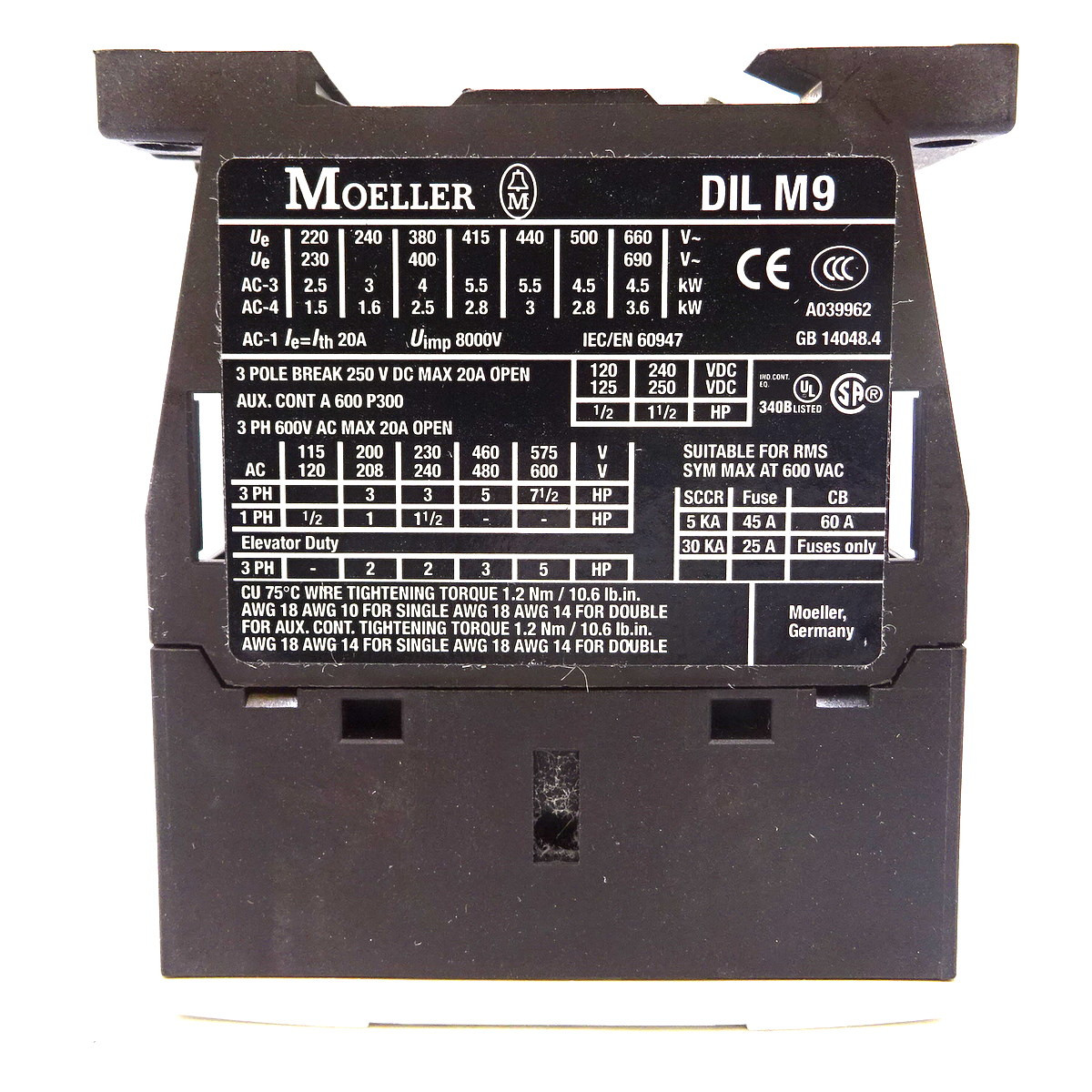 Contactor DILM9-10-24VDC Eaton 24VDC 4kW - Axxa - Motors & Motor Control