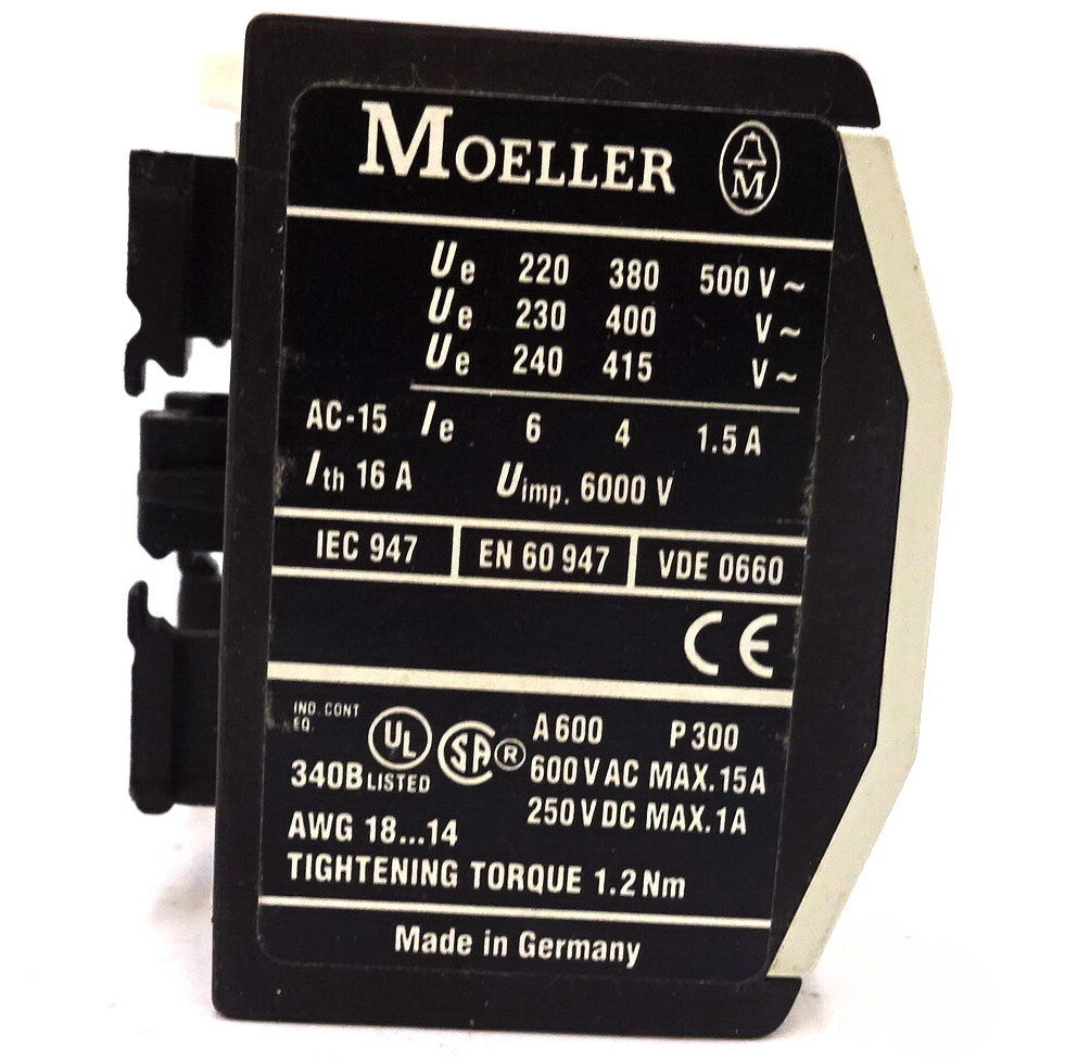 Auxiliary Contact 22DILM Moeller *New* - Axxa - Motor Control & Automation