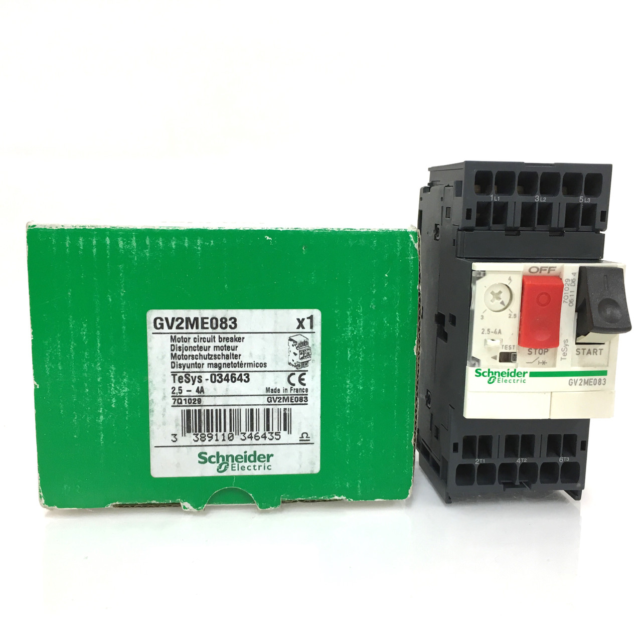Motor Circuit Breaker GV2ME083 Schneider 2.5-4A GV2-ME083 034643 - Axxa ...
