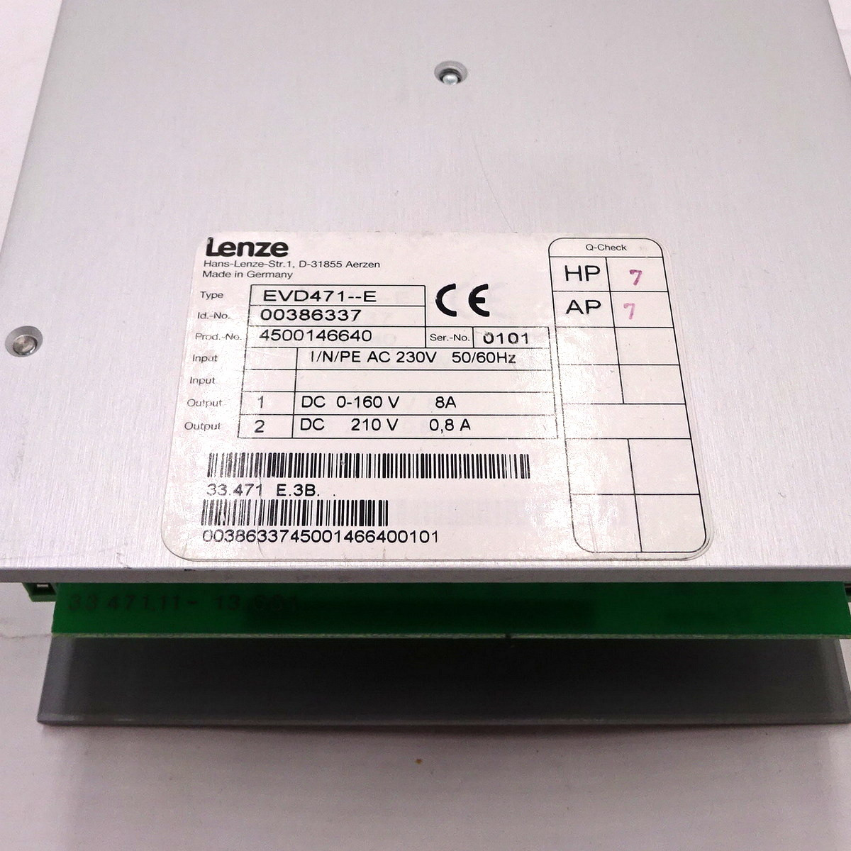 Speed Controller LENZE 470 EVD471-E DC 8A Armature Unit 00386337 *New* - Axxa - Motor Control ...