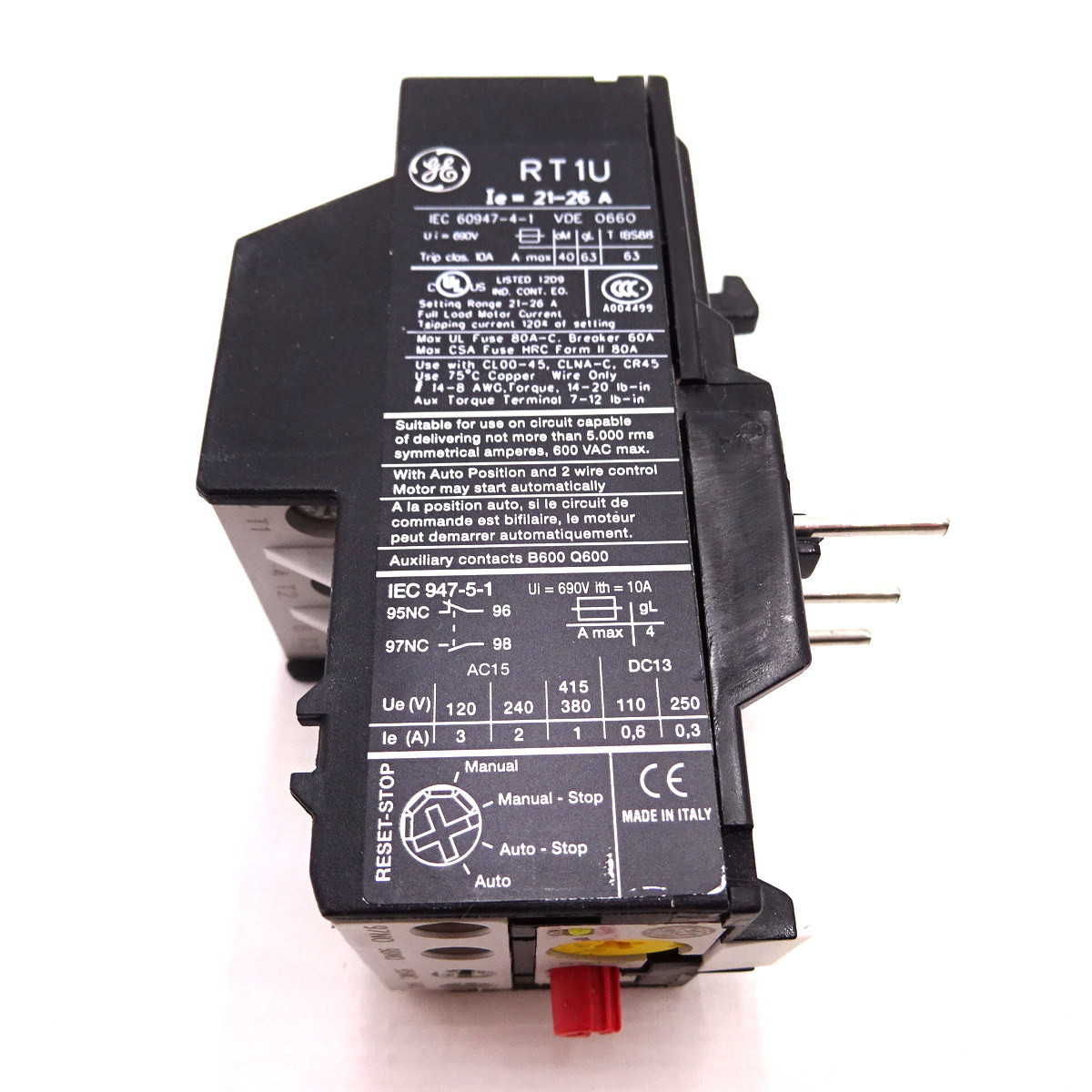 Thermal Overload Relay RT1U GE 21-26A 1NC+1NO 3PH 113714 *New*