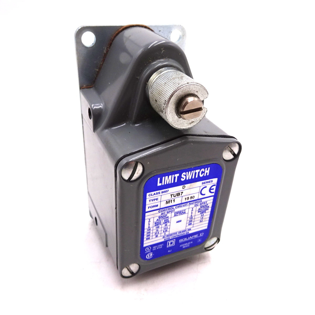 Heavy Duty Limit Switch 9007-TUB-7-M11 Square D 600V max 20A max *New ...