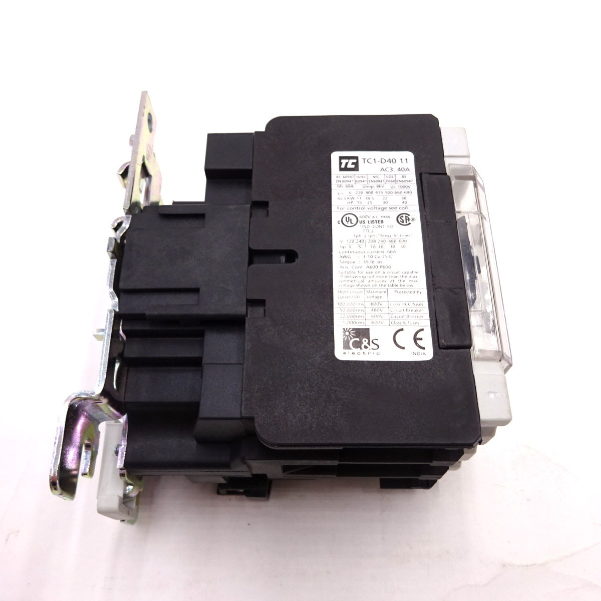 Contactor TC1D4011N7 C&S Electric AC-3 415V 40A 22kW 415VAC 50/60Hz 3P ...