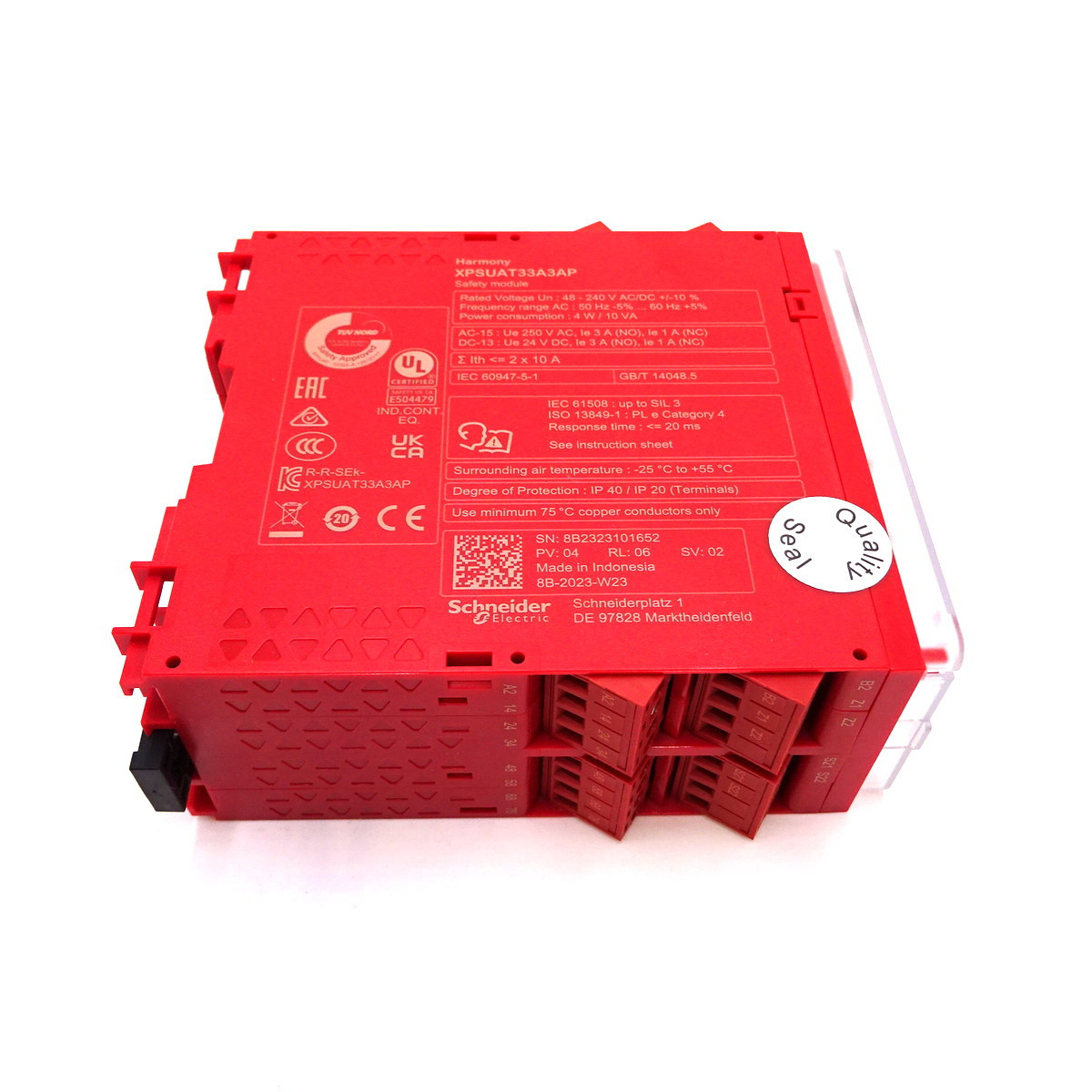 Safety Module XPSUAT33A3AP Schneider 48-240VAC/DC Cat4 3NO 1NC IP20 ...