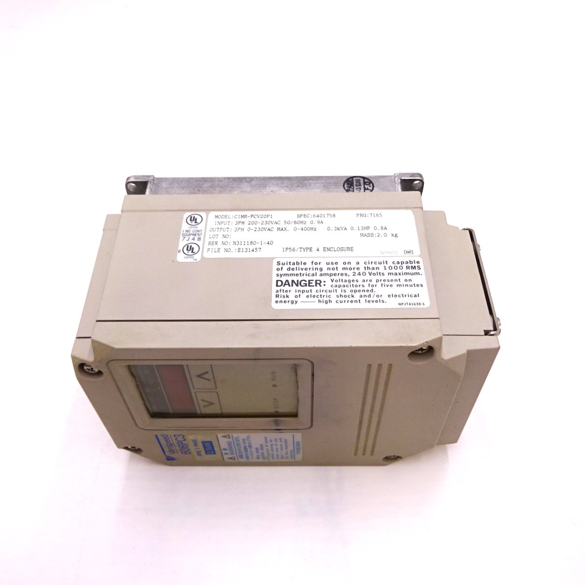 Varispeed Drive 606PC3 Yaskawa 0.1kW 200-230VAC 50/60Hz 0.9A 3PH IP56 ...