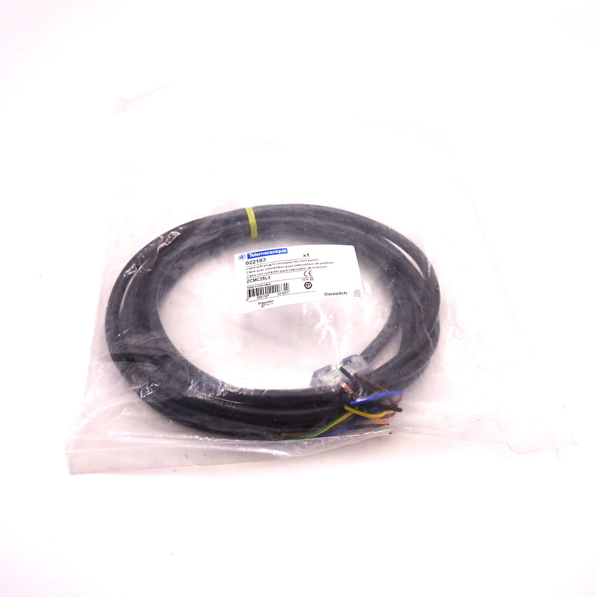 Cable with Plug-in Connector for Limit Switch ZCMC25L3 Telemecanique 3M ...