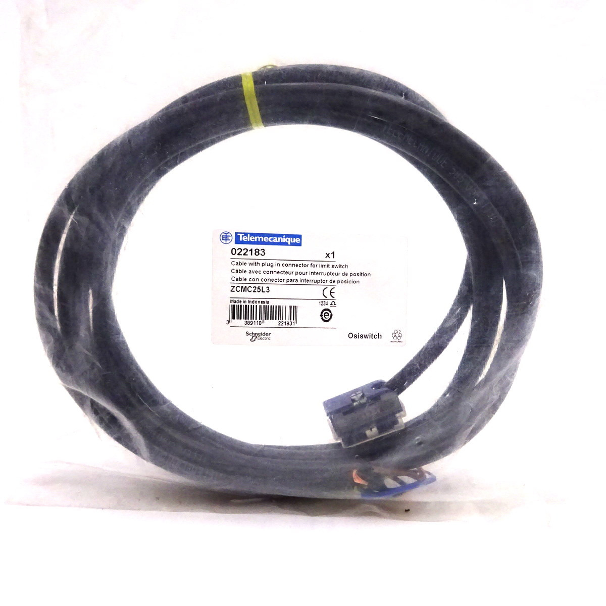 Cable with Plug-in Connector for Limit Switch ZCMC25L3 Telemecanique 3M ...