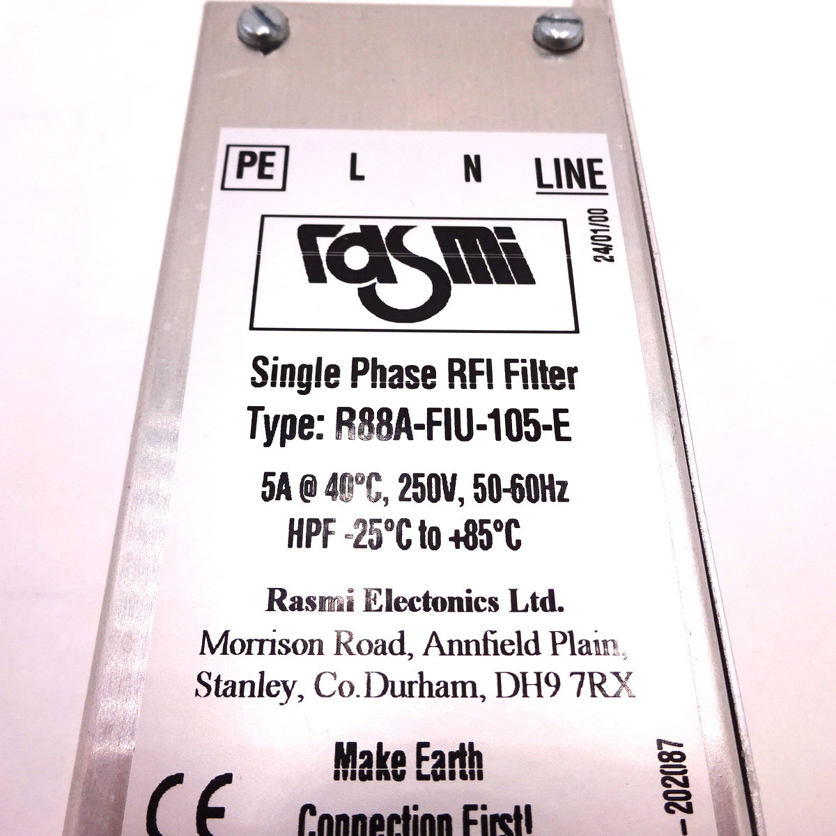 RFI Filter R88A-FIU-105-E Rasmi Electronics 1PH 250VAC 50/60Hz 5A ...