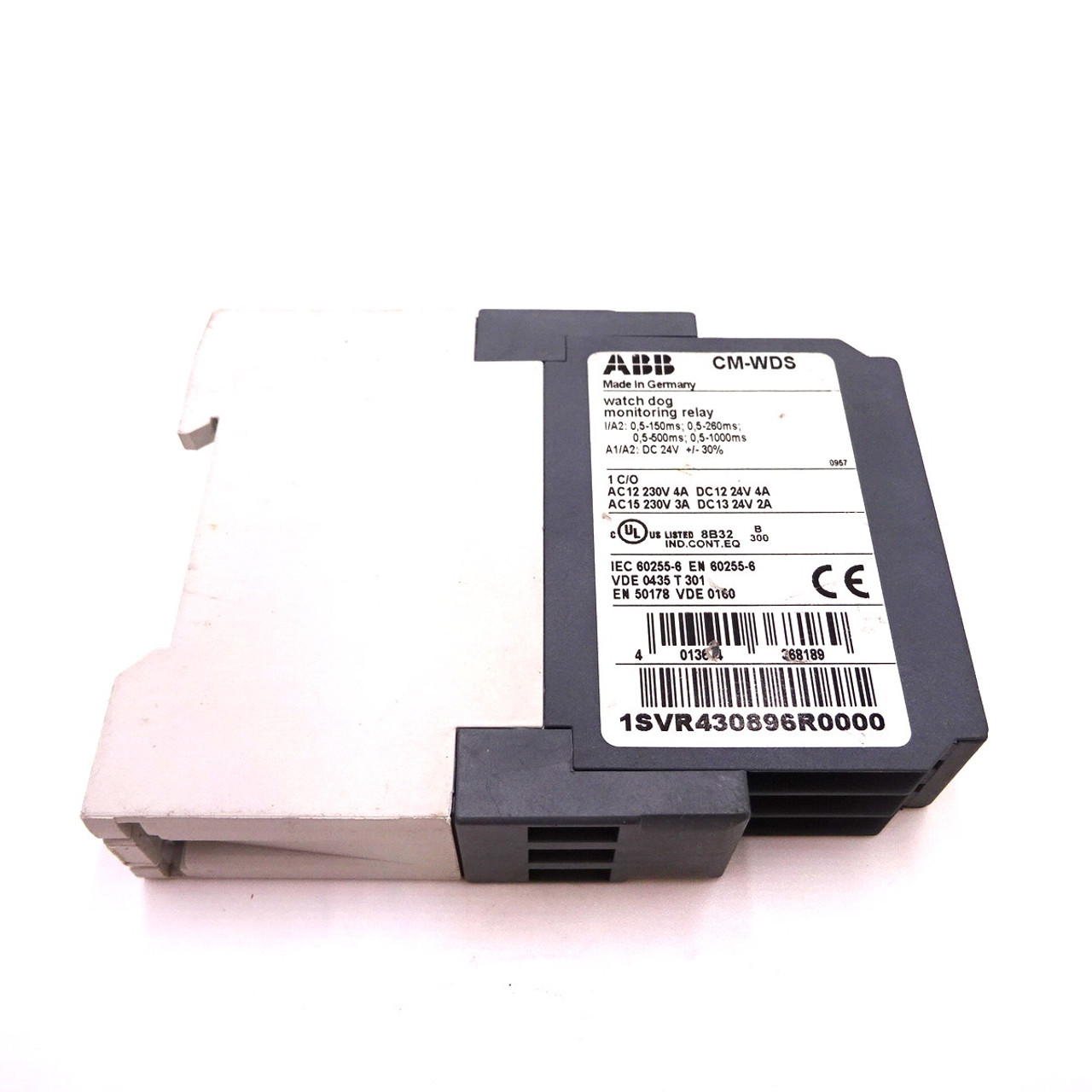 Watchdog Monitoring Relay 1SVR430896R000 ABB 24Vdc 0.5ms-1s 1CO CM-WDS *Used* - Axxa - Motor ...