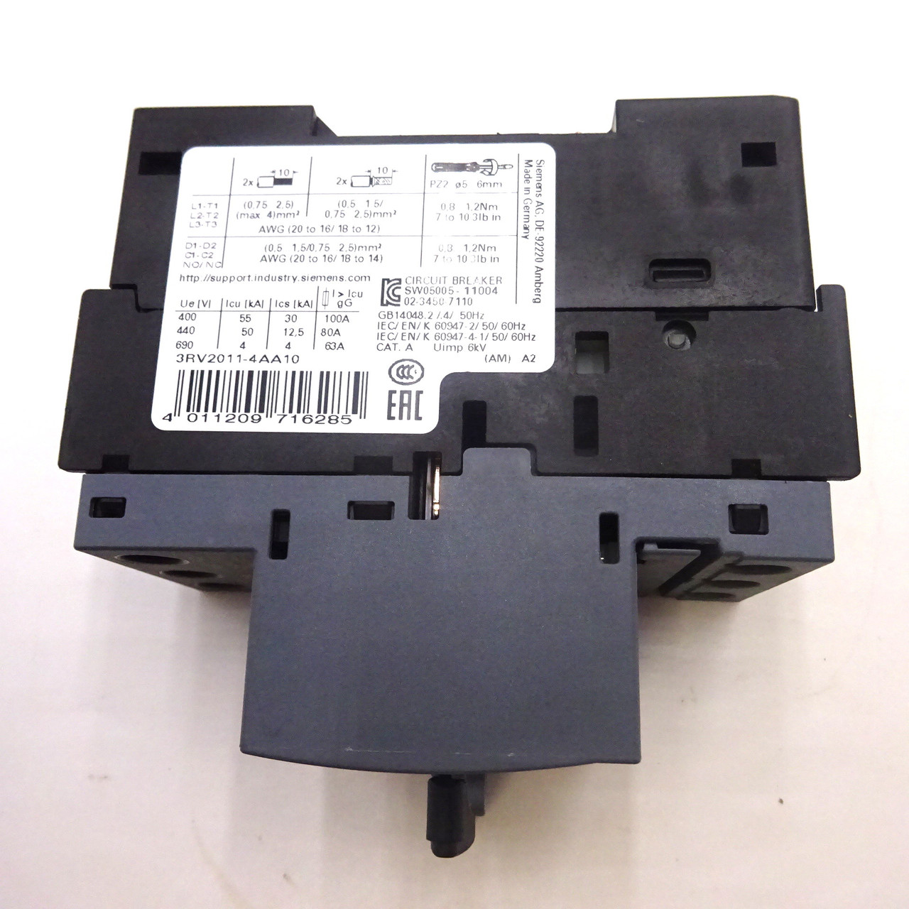 Motor Circuit Breaker 3RV2011-4AA10 Siemens 11-16A Sirius *Used* - Axxa ...
