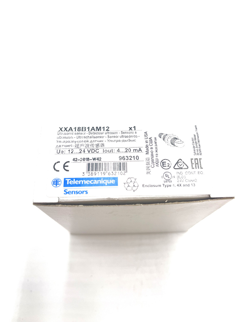 Ultrasonic Sensor XXA18B1AM12 Telemecanique M18 Sn=1M