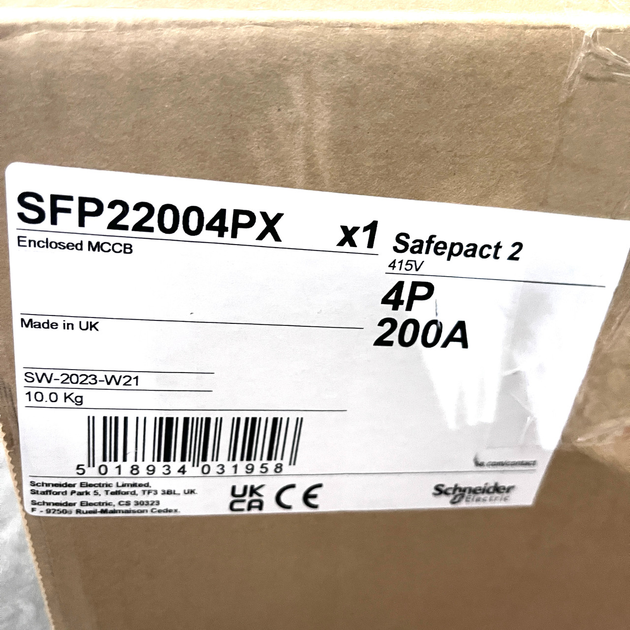 Enclosed MCCB SFP22004PX Schneider 200A 4P Safepact2 415V - Axxa ...