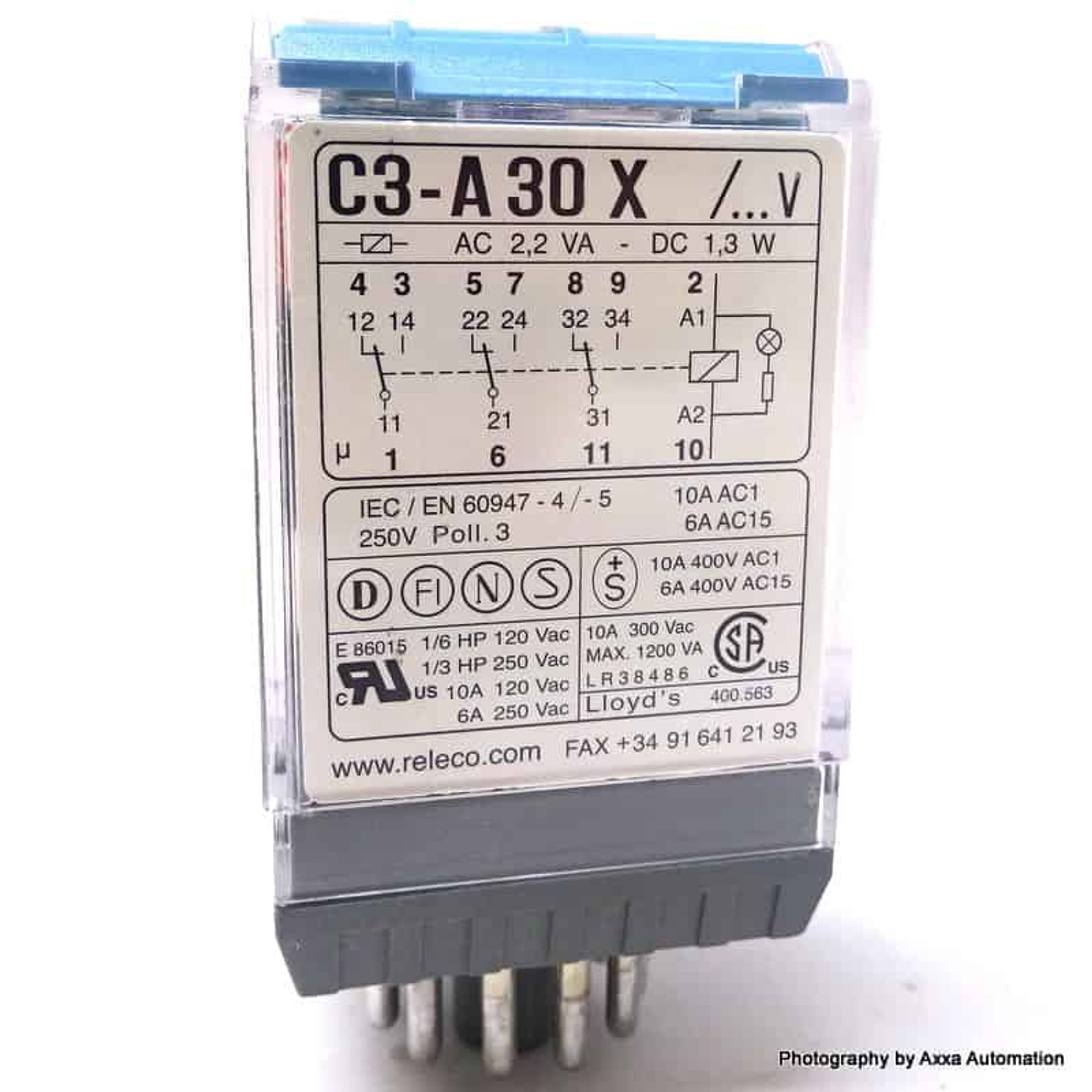 Relay C3-A30X Releco 24VDC MR-C *New* - Axxa - Motor Control & Automation