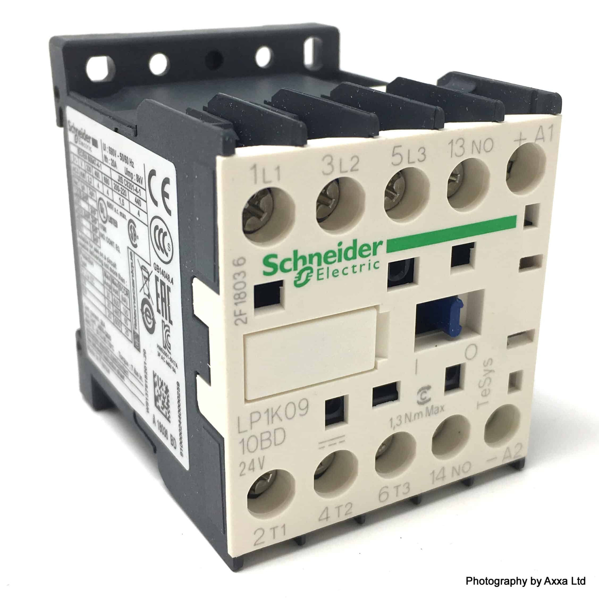 Contactor LP1K0910BD Schneider 4kW 24VDC LP1K09-10BD 036324 - Axxa ...