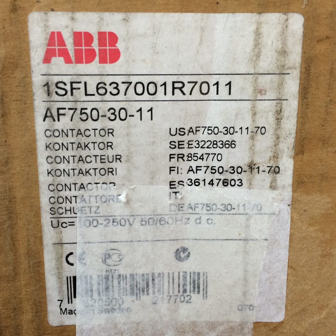 Contactor AF750-30-11-70 ABB 400kW 100-250VAC/DC 1SFL637001R7011 - Axxa ...