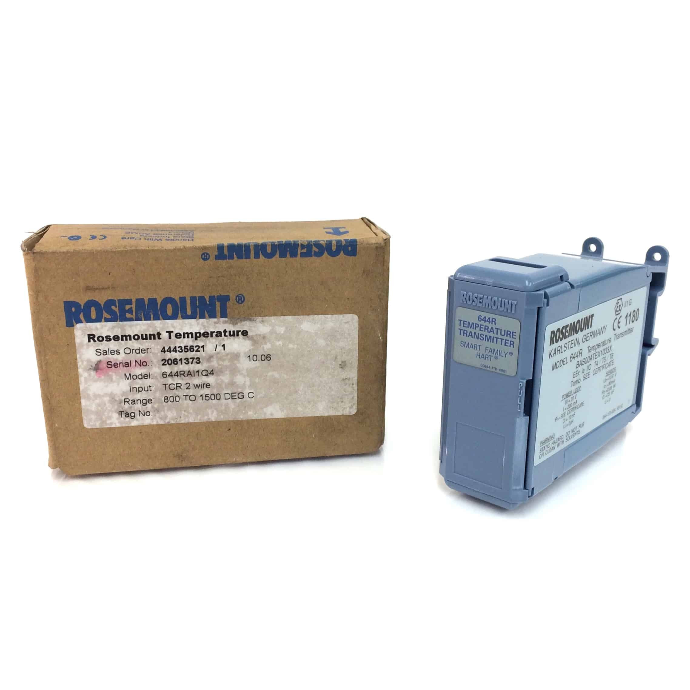 Temperature Transmitter 644RAI1Q4 Rosemount 644R-A-I1-Q4 - Axxa - Motor ...