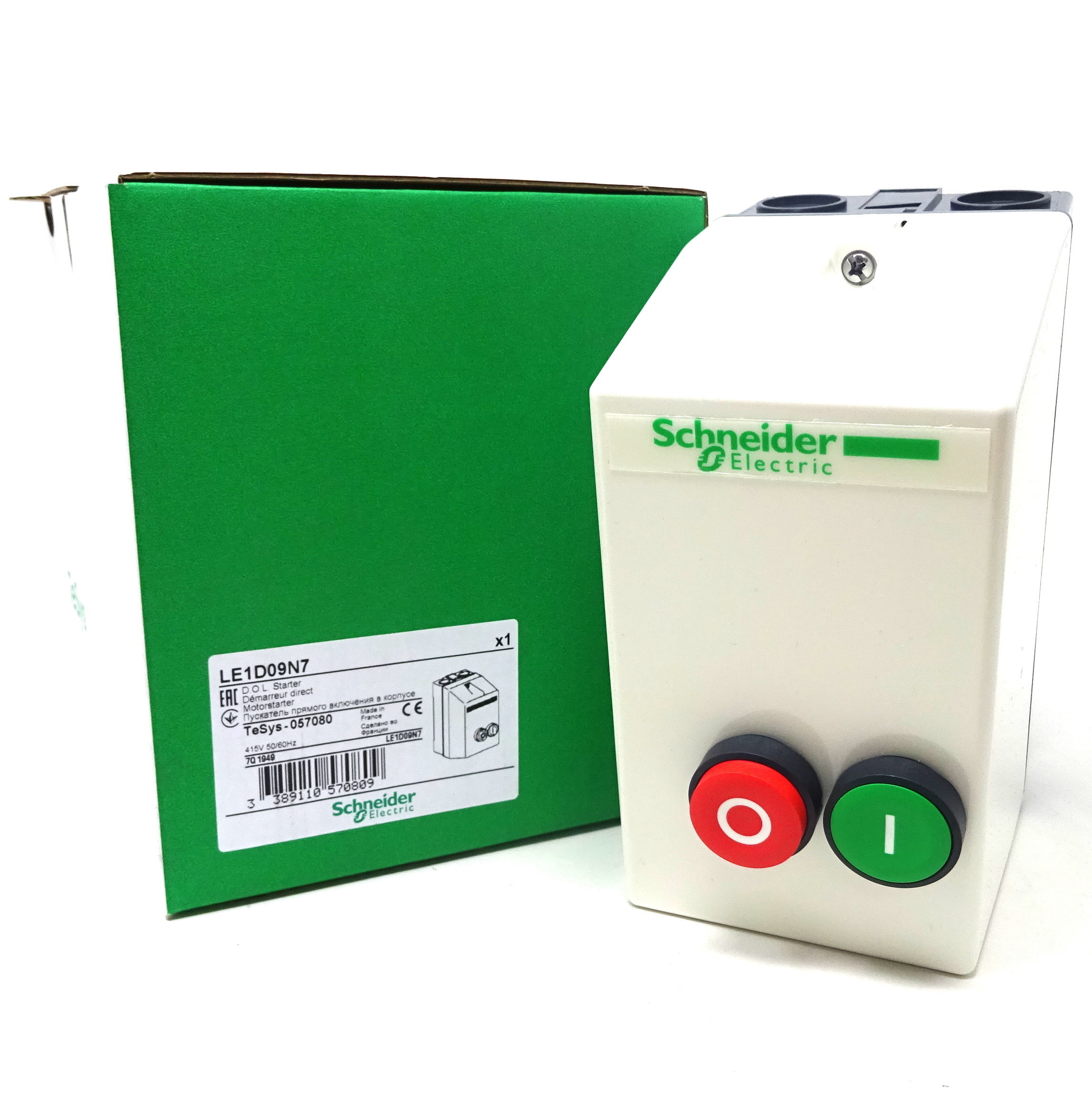 Enclosed DOL Starter LE1D09N7 Schneider 415VAC 9A 4kW - Axxa - Motor ...