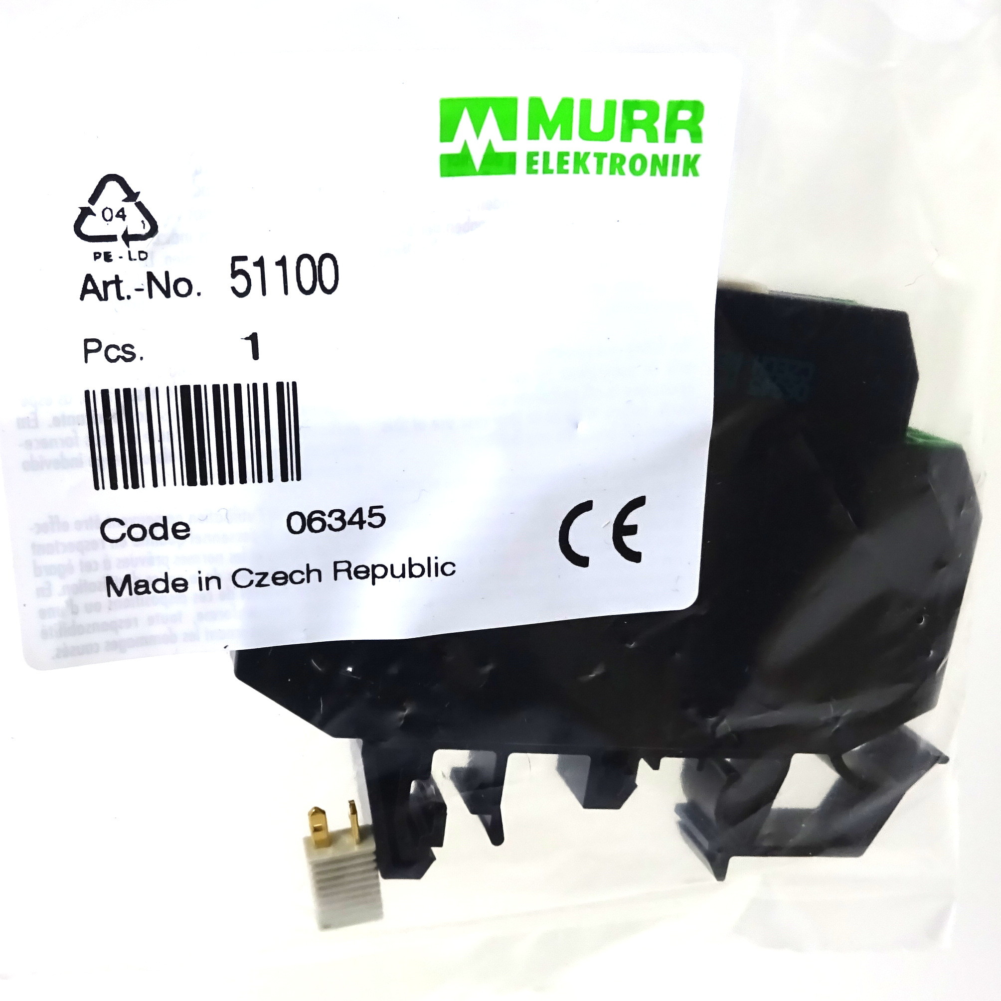 Output Relay 51100 Murr Elektronik IN: 24 VDC - OUT: 250 VAC/DC / 8A ...