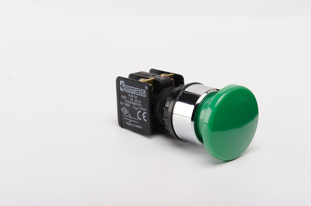 Push Button Mushroom Head Double Circuit Green KB14MY EMAS - Axxa ...