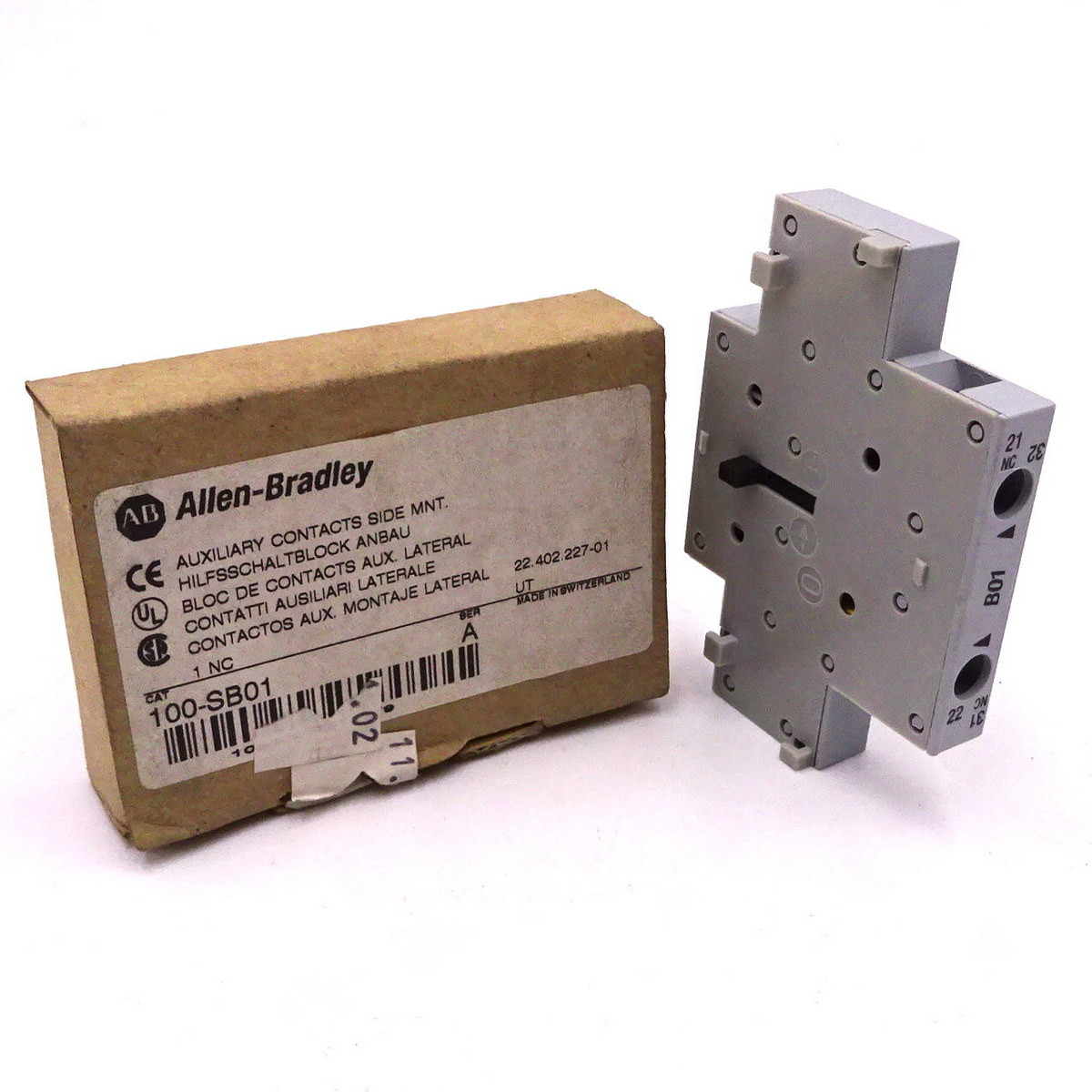 Auxiliary Contact 100-SB01 Allen-Bradley 1NC - Axxa - Motor Control ...