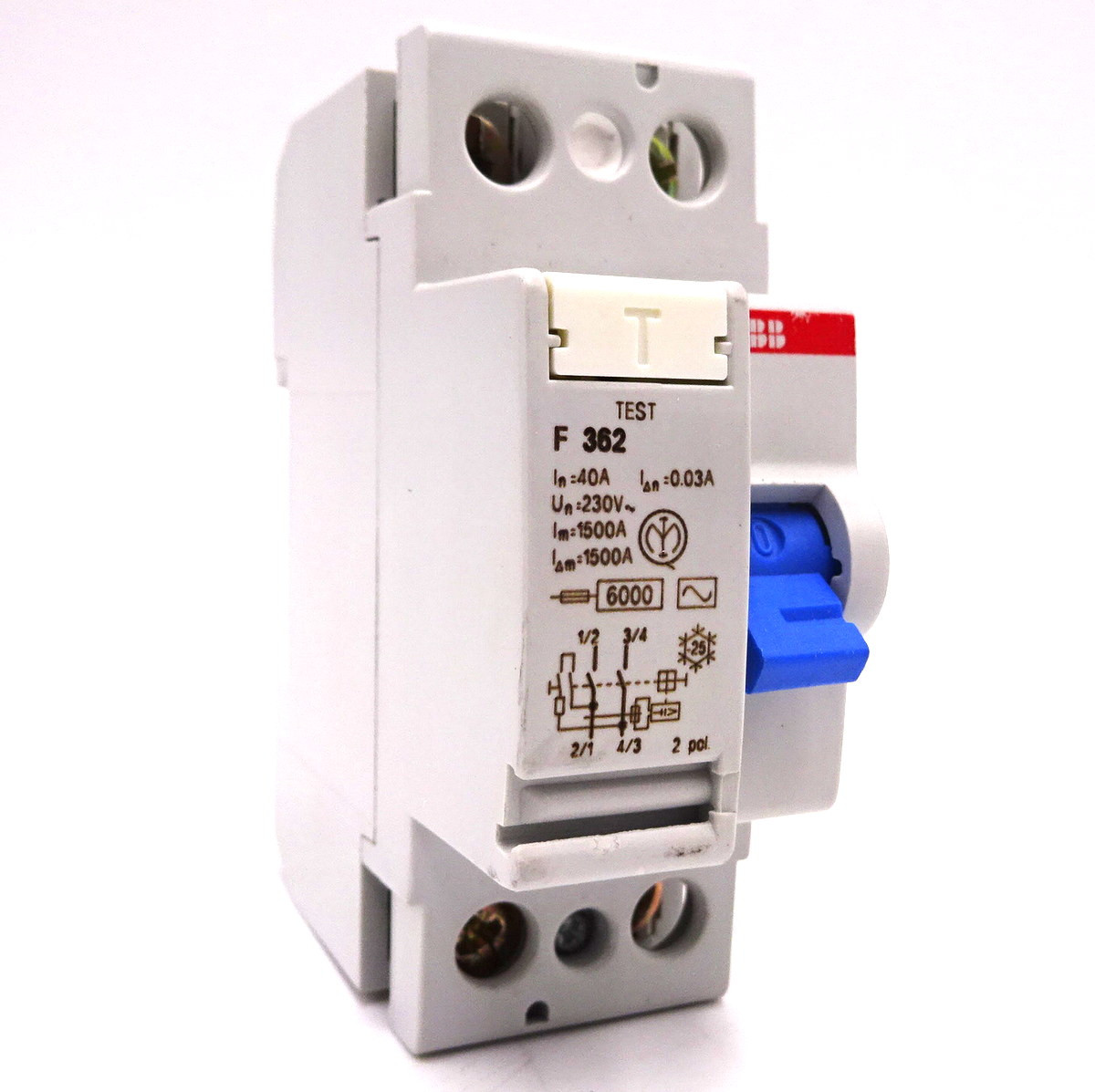 RCCB F362-40/0.03 ABB 2P 40A *New* - Axxa - Motor Control & Automation