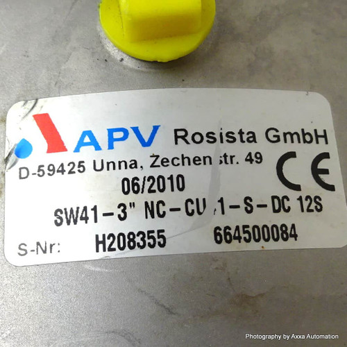 Single Seat Valve SW41-3"NC-CU31-S-DC-12S APV H208355 SW413NCCU31SDC12S ...