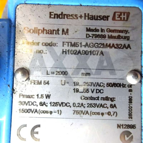Level Switch Soliphant M FTM51-AGG2M4A32AA Endress+Hauser L=2000mm 19 ...