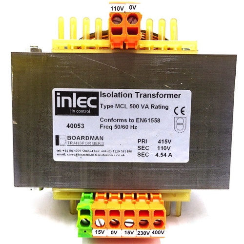 Transformer TYPE MCL-500 Inlec 500VA *New* - Axxa - Motor Control ...