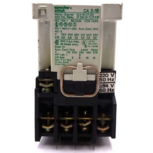 Contactor CA3-16 Sprecher + Schuh 7.5kW 230VAC *Used* - Axxa - Motor ...