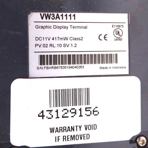 Display Terminal Keypad VW3A1111 Schneider Class2 *Used* - Axxa - Motor ...
