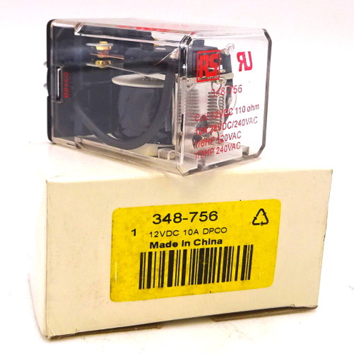 Power Relay 348-756 RS 12VDC 10A - Axxa - Motor Control & Automation