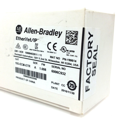 Ethernet/IP Communication Module 193-ECM-ETR Allen Bradley 193ECMETR ...