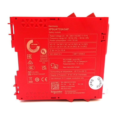 Safety Module XPSUAT33A3AP Schneider 48-240VAC/DC Cat4 3NO 1NC IP20 ...