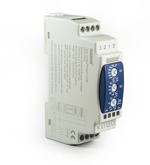 Voltage Protection Relay 3 Phase RR3VP02 EMAS - Axxa - Motor Control ...