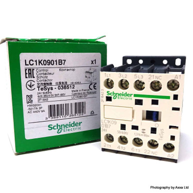 Contactor LC1K0901B7 Schneider 4kW 1NC 24VAC 036512 LC1K09-01B7 - Axxa ...
