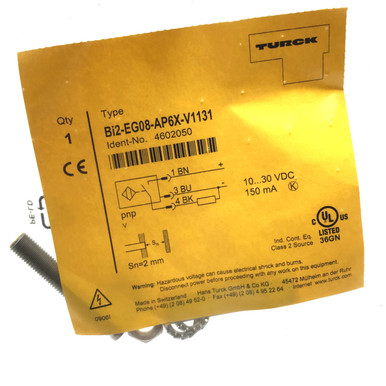 Proximity Sensor 4602050 Turck M8 Sn=2mm Shielded PNP Bi2-EG08-AP6X ...