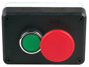 Black Grey Plastic Box 2 Holes 1NO+1NC Emergency Stop 40mm P2ABE40 EMAS ...