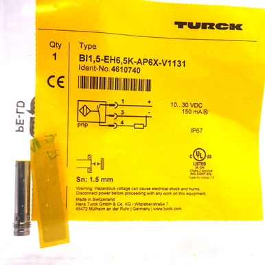 Proximity Switch BI1.5-EH6.5K-AP6X-V1131 Turck 10-30VDC 150mA 1.5mm ...