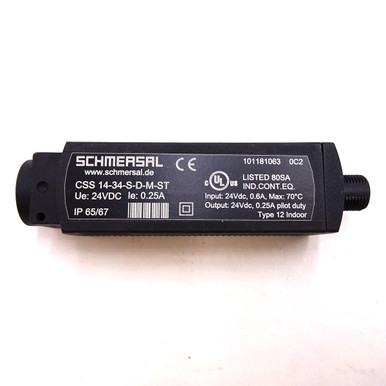 Safety Sensor 101181063 Schmersal CSS14-34-S-D-M-ST 24VDC 0.25A M12 8P ...