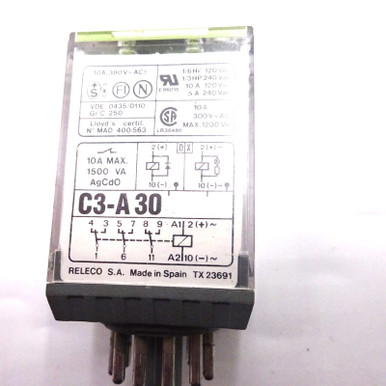 General Power Relay C3-A30 Comat 24VDC 440Ohm *Used* - Axxa - Motor ...
